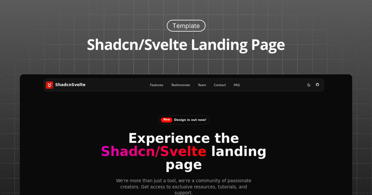 Shadcn/Svelte Landing Page